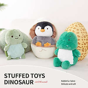 2024 New Penguin Egg Plush Pillow, 13in Surprise Zip-Up Egg Hideaway Penguin Stuffed Animal, Cute Stuffed Toys for Boys and Girls Birthday, (Penguin+Egg)