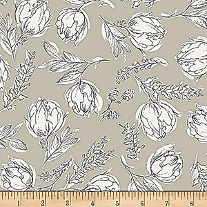 Art Gallery Fabrics Art Gallery Gathered Unruly Terrace Shade Stretch Jersey Knit, Grey