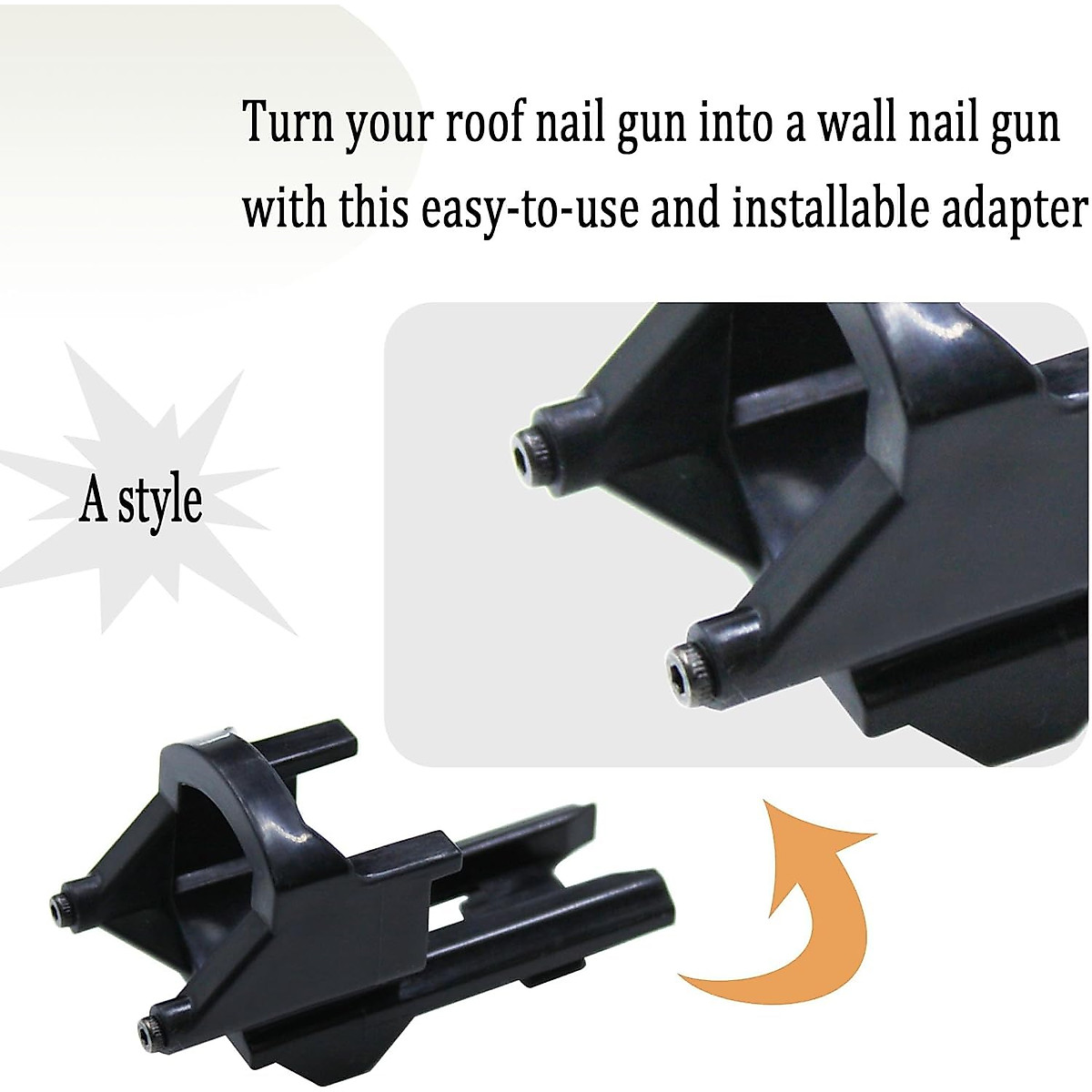 2024 Upgrade Vinyl Siding Adaptor Tip for Dewalt Roofing Nailer Cordless 20v DCN45RND1, DCN45RN, DCN45RNB Tip Replacement Vinyl Trim Adaptor and Vinyl Siding Adaptor (A style)