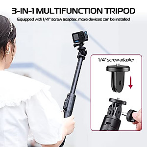 ULANZI SK-03 Selfie Stick Tripod, 64" Professional Stable Phone Tripod Stand for Smartphone/Camera/Gopro, 3 in 1 Extendable Phone Tripod with Detachable Remote for Travel Selfies Video Recording Vlog