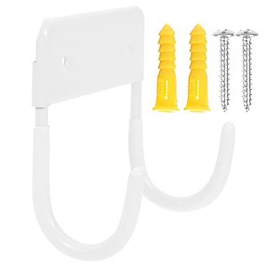 COLLBATH 1 Set Holder White Hooks Hanging Mount Storage Double for Wall Shelf Keys Hat Iron Hanger Towels Rooms Laundry Ironing Practical Coats Hangers Bedrooms Room of Board Bathroom Hook
