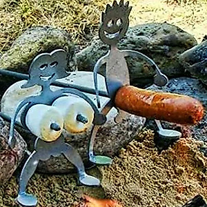 Kabob skewers,Stainless Steel Hot Dog Marshmallow Roaster,Funny Metal Craft Barbecue Fork, Human Design Barbecue Fork for Outdoors, Family Gatherings, BBQ Party (Girl)