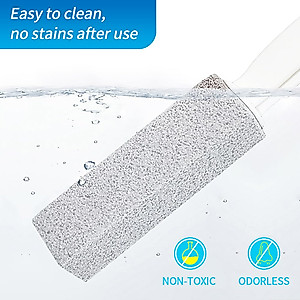 4TH Pumice Stone for Toilet Bowl Cleaning,Scouring Stick with Handle,Powerfully Away Limescale Stain,Hard Water Ring, Calcium Buildup,Iron,Rust.Remover for Tile Bath-tub - 2 Pack