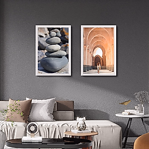 WEARTER 16x20 Poster Frames 2 Pack White 20 x 16 Picture Frame Solid Wood Frames 16 by 20 Photo Frames for Wall Mounted Frames Hanging Vertical and Horizontal