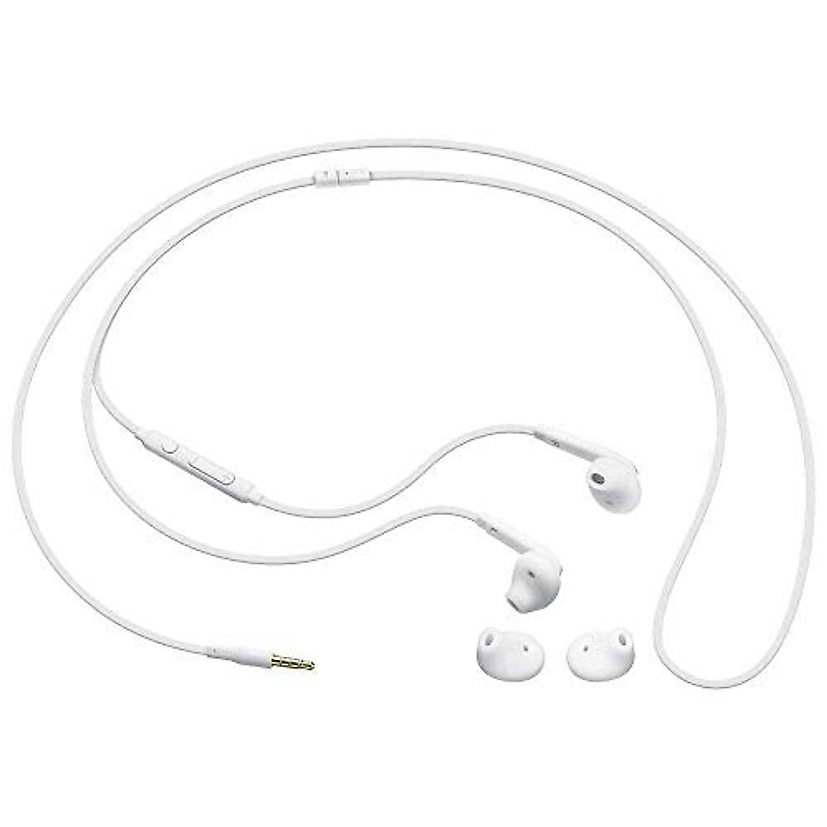 SAMSUNG Samung Wired Earbuds Original 3.5mm in-Ear Headphones Galaxy S10, S10 Plus, S10e Plus, Note 10, A71, A31 - Microphone & Volume Remote - Includes Black Velvet Carrying Pouch - White