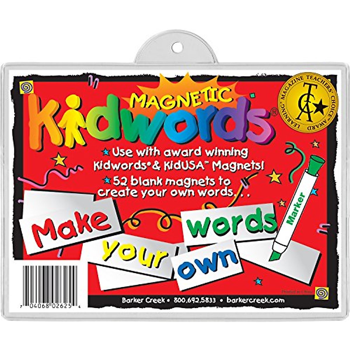 Barker Creek Learning Magnets, Make Your Own Words, for Children, Includes Key for Color-Coding, 52 Magnets (2625)