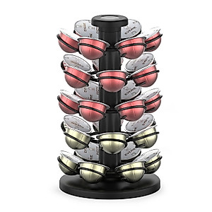EVERIE Coffee Pod Holder Carousel Compatible with Nespresso Vertuoline Capsules, Holds 30 Pods, NRT03S