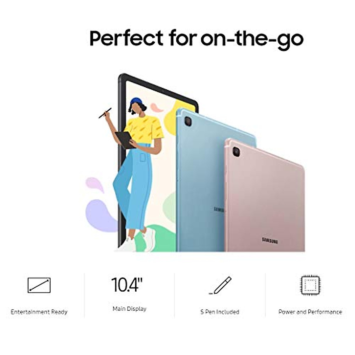 Samsung Galaxy Tab S6 Lite w/S Pen (64GB, WiFi + Cellular) 4G LTE Tablet & Phone (Makes Calls) GSM Unlocked SM-P615, International Model (Oxford Gray)