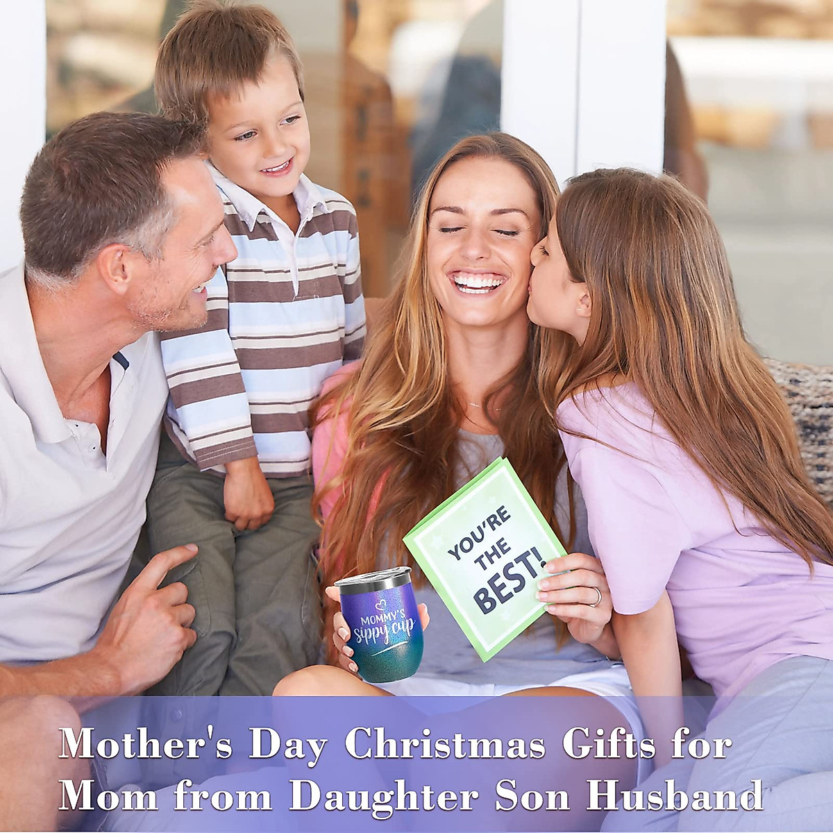 LiqCool Gifts for Mom, Mothers Day Gifts for Mom, Christmas Gifts for Mom from Daughter Son, Mommy Sippy Cup Tumbler, Gifts for Mom Who Has Everything for Birthday Valentines Day (12 Oz, Gradient)