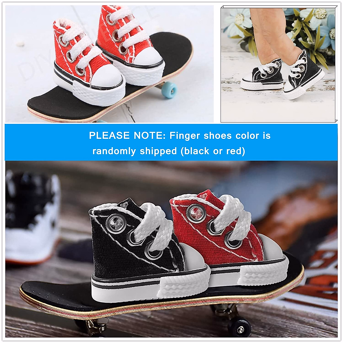ACFELLE Fingerboards Sets, Finger Pant Clothes, Mini Toys Kits,Doll Breakdance Mini Cloth Shoes, Skateboard Accessories Tools Set