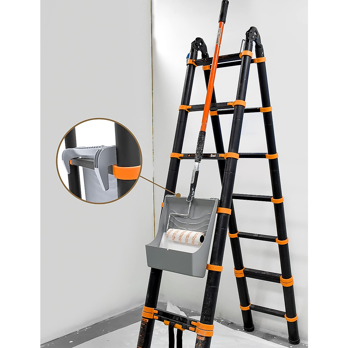 ROLLINGDOG Multifunction Paint Tray – Ladder Paint Tray,Paint Tray for Ladder,Idea for Household or Construction Use