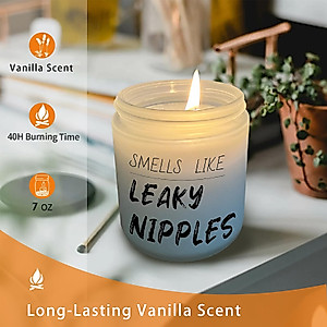 Wehnniee Funny New Mom Gifts After Birth, New Mom Gifts for Women, Baby Shower, Postpartum Gifts for Mom, Boy Mom, Girl Mom, 7Oz Vanilla Scented Candle, First Time Mom Gifts for Mothers Day