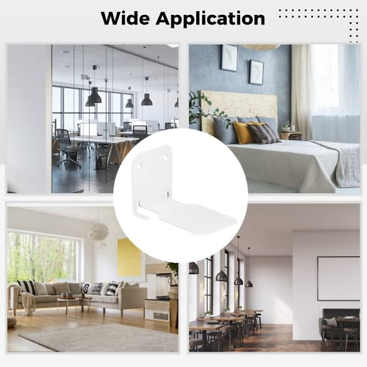 TIMCORR 4Pcs Invisible Floating Bookshelves: Wall-Mounted Floating Book Organizers, Heavy-Duty Metal Book Storage Holders, Multi-Purpose Wall Ledge Shelves for Bedroom, Living Room, Office