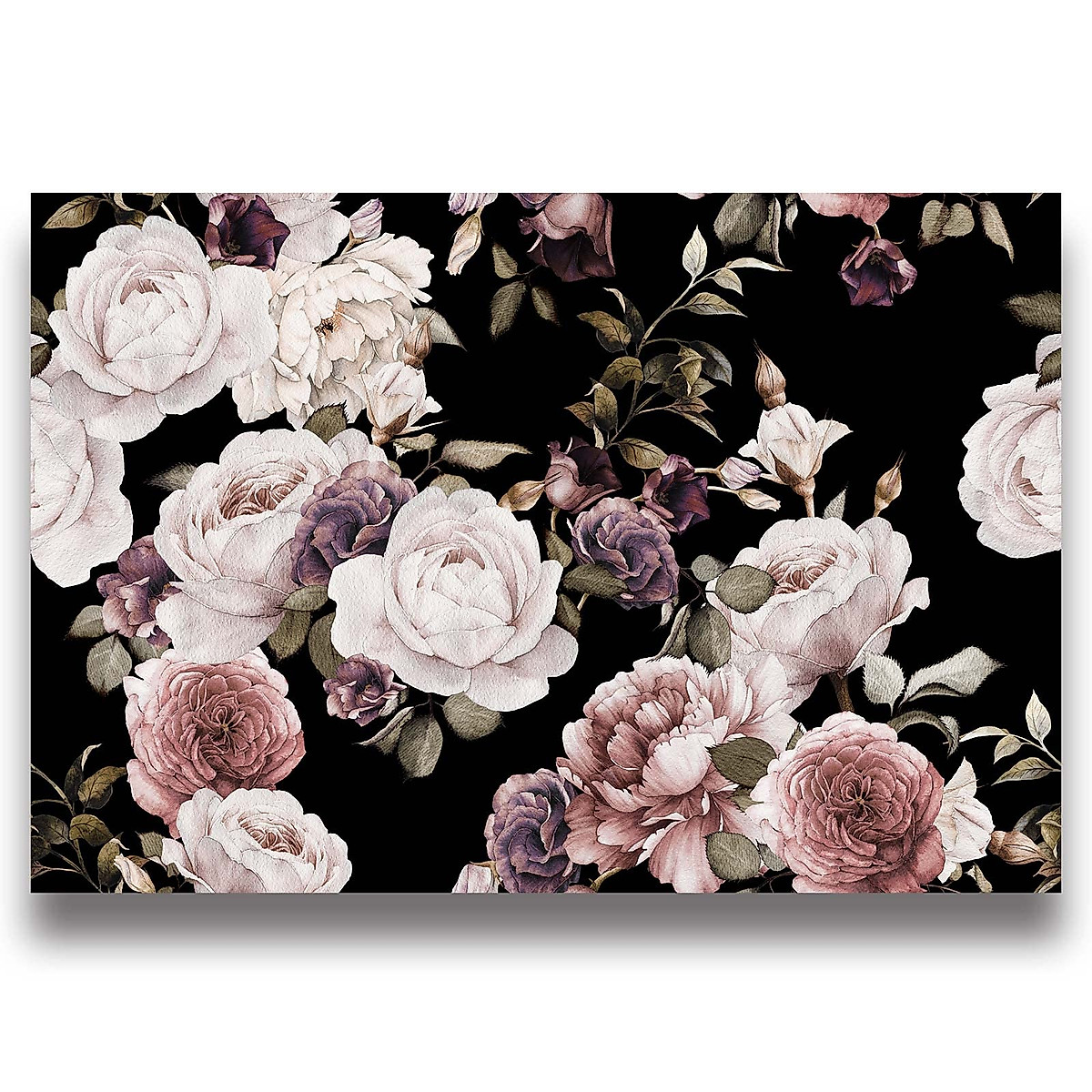 Cliouar-Peony Flowers Wall Mural Wallpaper for Bedroom Living Room Purple Flower Wallpaper Rose Mural Wallpaper 158" x 110"(Not Self-Adhesive)