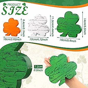 3 Pieces St. Patrick's Day Table Wooden Signs Saint Patty's Day Shamrock Wooden Decorations Irish Themed Freestanding Table Plaque St. Patricks Centerpiece for Home Desk Office Party