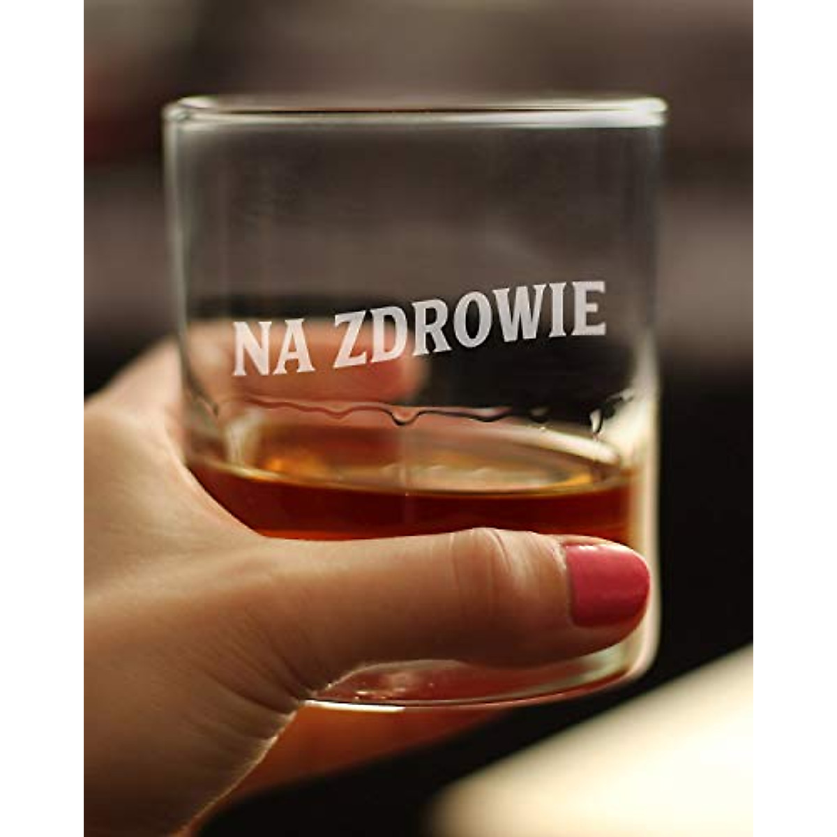 Na Zdrowie - Polish Cheers - Whiskey Rocks Glass - Cute Poland Themed Gifts or Party Decor for Women and Men - 10.25 Oz