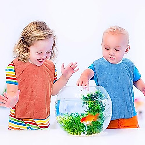 4 Pcs Full Coverage Baby Bib Absorbent Cotton Terry Towel Bib Terry Toddler Bibs with Ribbed Neck and Snap Button Baby Feeding Bibs for Boys Girls