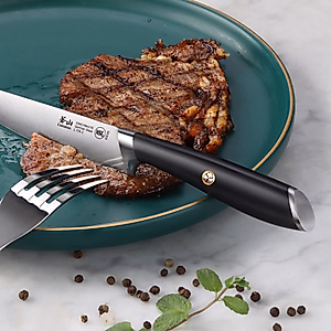 Cangshan L Series 4-Piece Fine-Edge Steak Knife Set, Forged German Steel, Black, 1026931