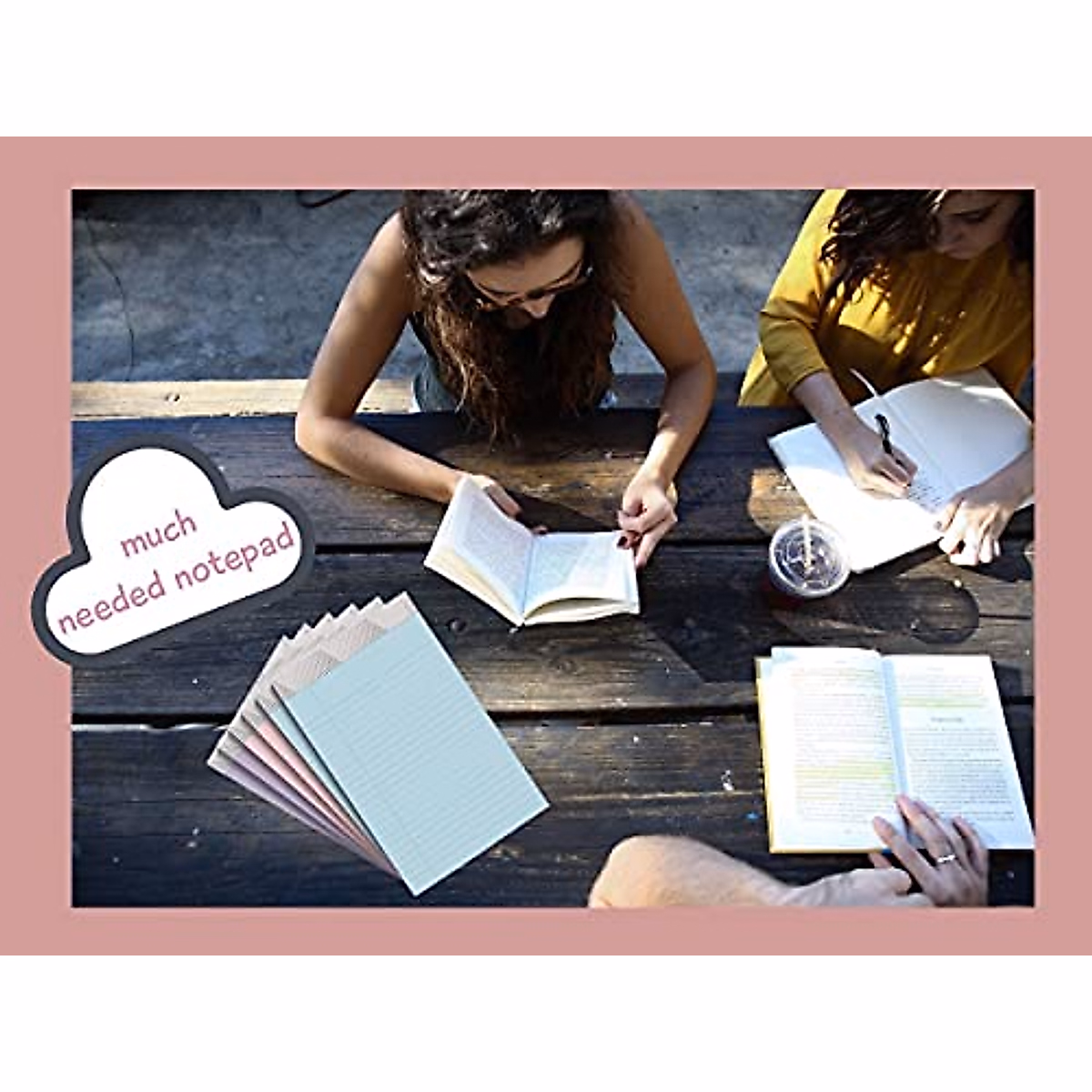 1InTheOffice Legal Pads Narrow Ruled 5x8, Narrow Ruled Note Pad, Assorted Colors, Pastel, 50 Sheets/Pad, 6 Pads/Pack