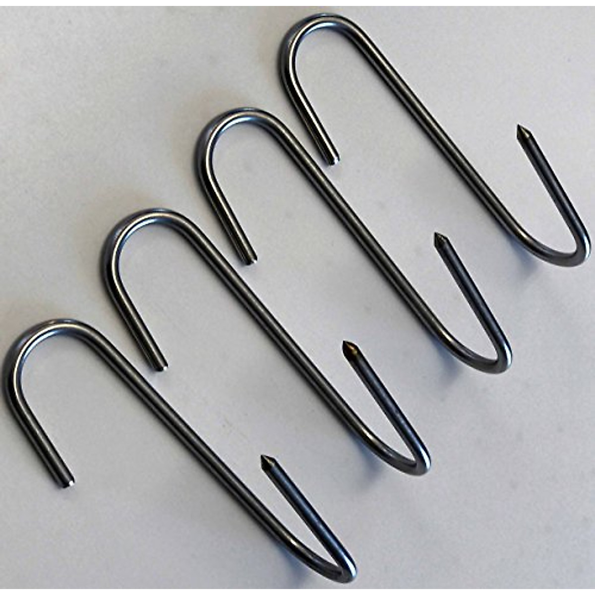 RiversEdge Products Stainless Meat Hooks, Smoker Hook, 7" Right Angle, 4 Pack