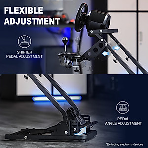 Marada G29 Racing Wheel Stand Height Adjustable，Foldable，Made of Carbon Steel, Can Install Both Shifter and Handbrake,Racing wheel, Support for Logitech G25 G27 G920,Thrustmaster T300RS