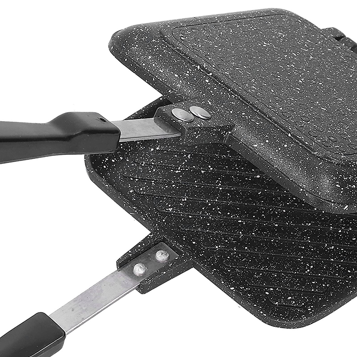 Grill Pan, Nonstick Egg Pancake Steak Frying Skillet with Lid Breakfast Cooker for Gas Stove Induction Cooking