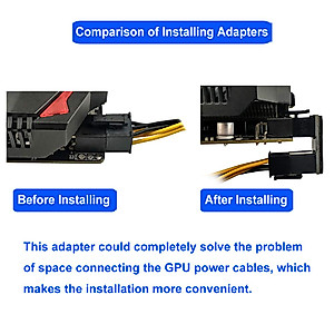 COMeap （4-Pack） 8 Pin 180 Degree Adapter, Reverse Type GPU VGA PCIe 8 Pin U Turn 180 Degree Angle Connector Power Adapter Board for Desktop Graphics Card