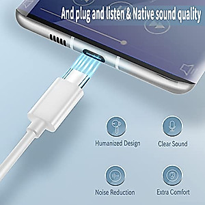 Wired USB C Headphone Type With Microphone DAC Earbud in Earphone(2pack)Compatible for Samsung Galaxy S20 FE S21 Ultra Note10 LG Google pixel Oneplus Chromebook Audifono Volume Control Running Headset