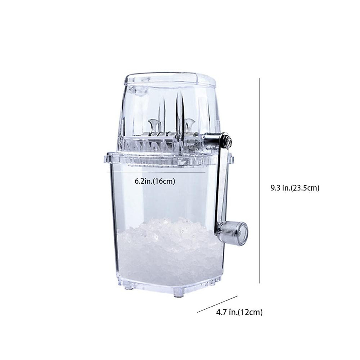 MYBAQ,Ice Crusher Machine,Shave Ice Machines,Manual Ice Shaver,Manual Ice Crusher,Ice Crushers for Home Use,6.2 "L X 6.2 "W X 9.3" H,Ideal for Family Gatherings, Picnics, Parties