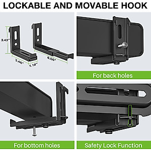 USX MOUNT Universal Soundbar Mount, Sound Bar TV Bracket for Soundbar with Speaker, Fits 2 Installation Options, Removable No-Slip Base Holder Extends 3.46”-6.06”