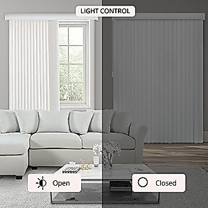 CHICOLOGY Vertical Blinds , Door Blinds & Shades , Blackout Window Shade , Vertical Blinds for Doors , Sliding Blinds Oxford White (Vinyl) 78"W X 84"H