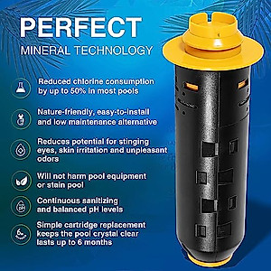 Replacement for Nature2 Duoclear 25 35 Mineral Cartridge W28000 W28001 for All Zodiac DuoClear Fusion Soft Vision Pro Above Ground Ingroud Pool Sanitizer for up to 35,000 Gallons Pool, 50001800