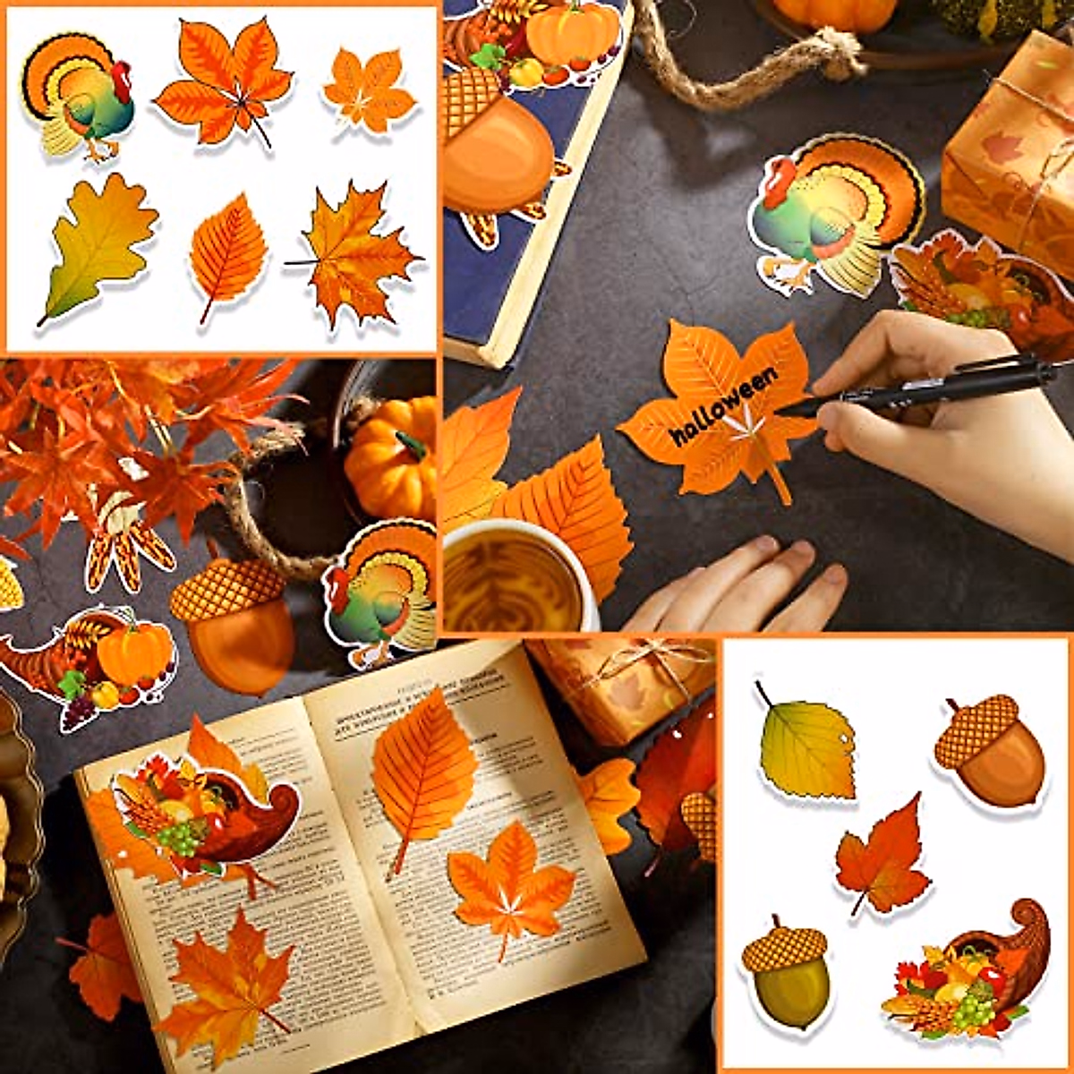 60 Pieces Thanksgiving Fall Autumn Classroom Bulletin Board Decorations Turkey Cutouts Maple Leaves Cutouts Corn Cutouts Acorn Cutouts for Thanksgiving Fall Classroom Wall Chalkboard Decor