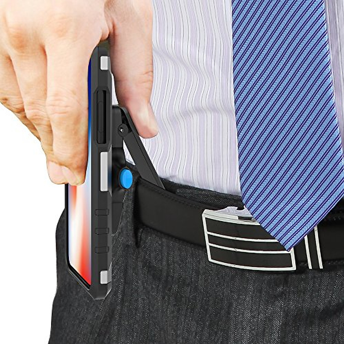 Phone Belt Clip,LOVPHONE Universal Holder with Quick Mount,Easy On/Off for iPhone 14,14 Pro,14 Max,14 Pro Max,13,13 Pro,13 Pro Max,12,12 Pro,12 Pro Max,11,11 Pro,11 Pro Max,X,XS,XR,XS Max,7/8,7/8 Plus