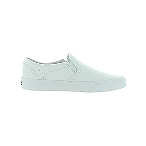 Vans Women's Asher Low Slip On Sneaker Wht/Wht 7.5 Medium US