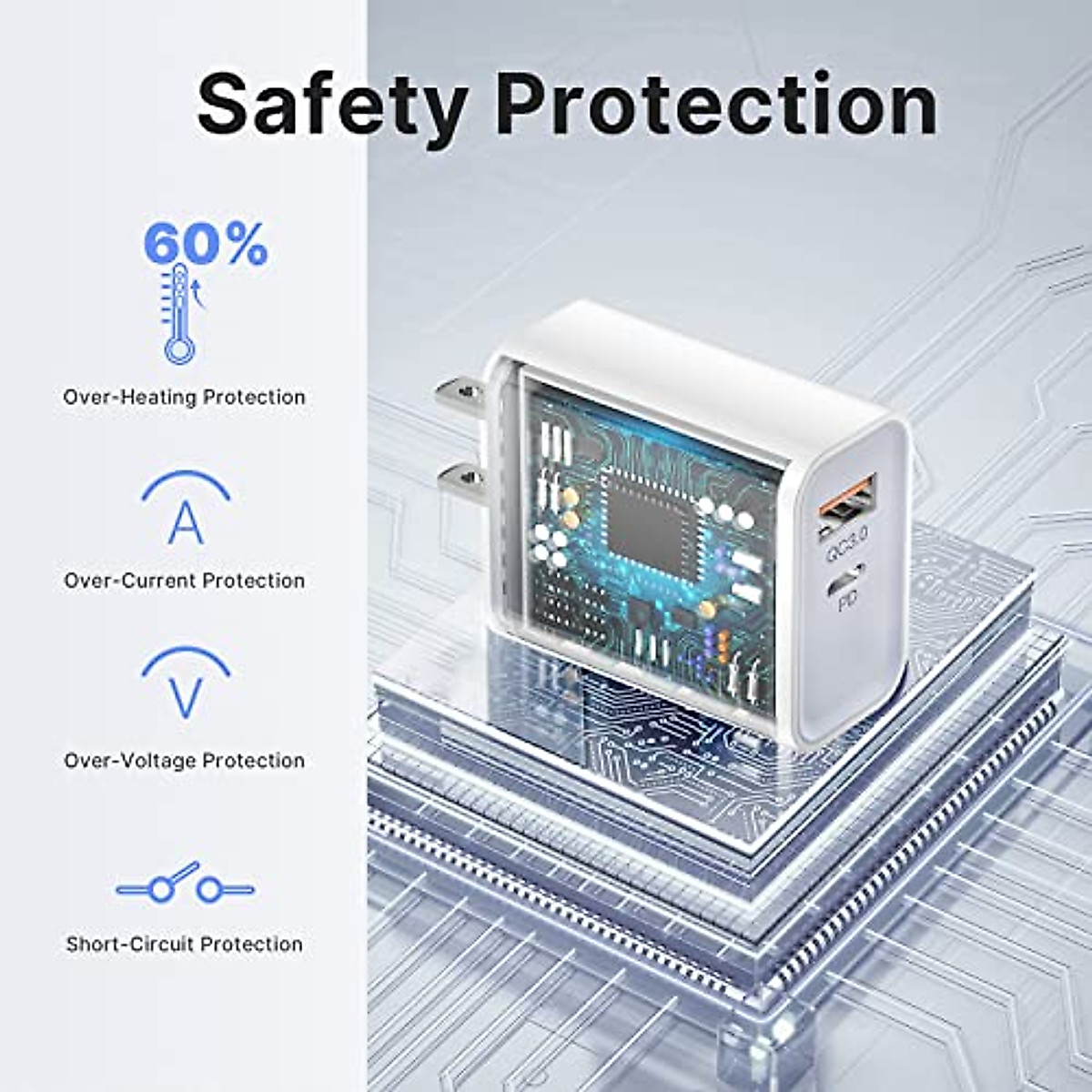 2Pack USB C Wall Charger Block,Aioneus 20W Dual Port Fast Charging Block,Power Delivery + QC3.0 Wall Plug USB C Charger Block for iPhone 14 13 12 Pro Max Mini 11 XR XS X 8, iPad, Samsung, Tablet