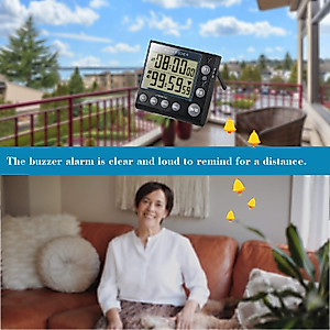 Runleader Kitchen Timer, Bakery Timer, Digital Display Cooking Timer Count Down/Count Up Timer with Magnetic Back,Independent Button,Aloud Alarm,for Cooking Learning Sport Office(Not Included battery)