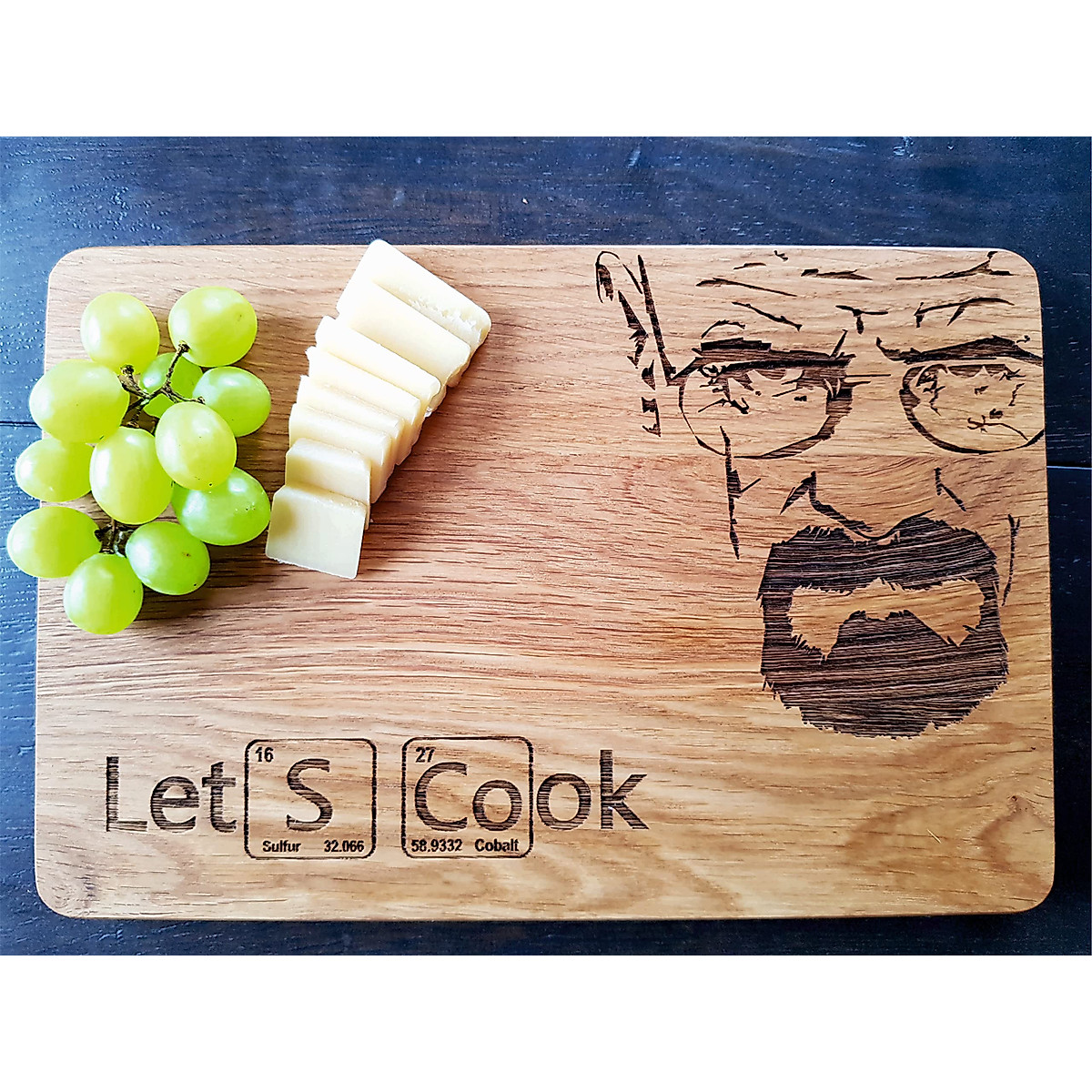 Algis Crafts | LET'S COOK - Cutting Board | 12x8" Oak Wood Chopping Board | Wedding, Anniversary, Housewarming Gift, First Home Gift | Handmade Birthday Gift | Laser Engraved Cutting Board