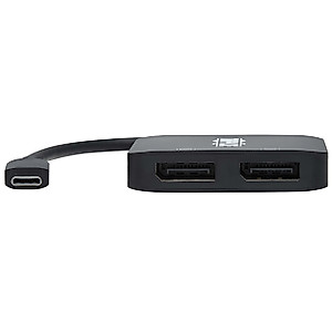 Tripp Lite USB-C Two-Monitor DisplayPort Adapter, Windows & MacBook Pro, 8K @ 30Hz 4:4:4 Single Output, 4K @ 60Hz 4:4:4 Dual Output, HDCP 2.2, HDR, DP 1.4 Alt Mode, 3-Year Warranty (U444-2DP-MST4K6)