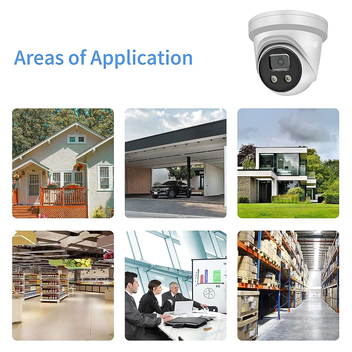 Hikvision IP Camera PoE DS-2CD2386G2-ISU/SL 2.8mm Lens 4K AcuSense Strobe Light and Audible Warning Fixed Turret Network Camera,H.265+,IP67, Built-in Two-Way Audio,Original English Version