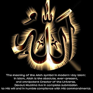 ForeverWill Islamic Allah Leather Bracelet, Religious Islam Name of God Amulet Bangle for Muslim Arab Protection Gifts for Men Women, 8.26 Inch, Black (FW-136-Allah-B)