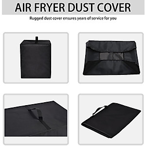 CouldyCasi Air Fryer Cover Heavy Duty Heat-resistant Waterproof Dust Protective Air Fryer Oven Cover Case Compatible with CHEFMAN Multifunctional Digital Air Fryer 10L Family Size (Black)