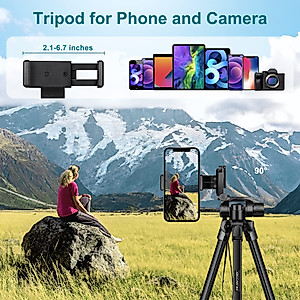 JOILCAN Phone Tripod, 68" Tripod for Phone Stand Video Recording Photos, Travel Floor Tripods Compatible with iPhone Canon Nikon DSLR, Cell Phone Tripods with Remote/Travel Bag
