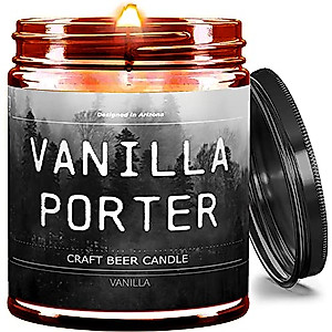 Vanilla Porter Candles for Men, Unique Gifts for Men, Luxury Vanilla Candles, Scented Soy Mens Candle, Aromatherapy Black Candle for Room Decor for Men, Soy Candles Gifts for Him