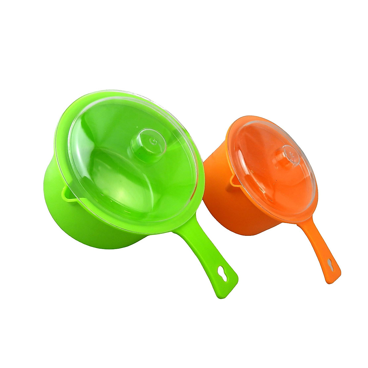 Set of 2 Microwave Saucepan With Lid Store Heat and Eat 800ml each