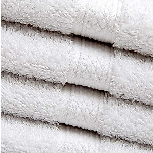 Pleasant Home Washcloths Set - 24 Pack (12” x 12”) – 570 GSM- 100% Ring Spun Cotton Wash Cloth - Super Soft and Highly Absorbent Face Towels (White)