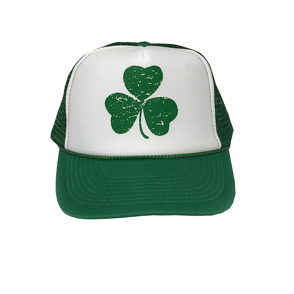 P&B Shamrock, Saint Patrick's Day Irish Day Adjustable Unisex Hat Cap (Green/White/Green)