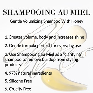 Leonor Greyl Gentle Volumizing Honey Shampoo - Shampooing Au Miel 97% Natural Ingredients, Lavender Honey, French Rose Extracts Build Volume, Flexibility & Shine. 4 fl Oz. Made In France.