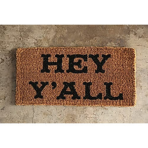 Creative Co-Op "Hey Y'all Natural Coir Doormat