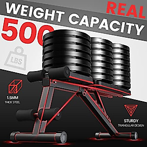 PASYOU Adjustable Weight Bench Full Body Workout Multi-Purpose Foldable Incline Decline Exercise Workout Bench for Home Gym